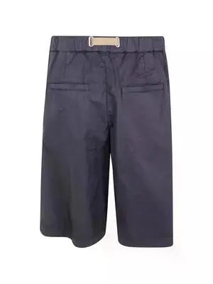 WHITE SAND Belted-waist Cotton Shorts