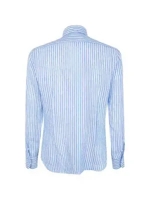 BARBA NAPOLI Striped Button-down Shirt - Blue
