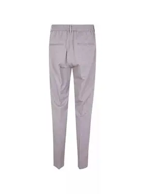 Tagliatore Seersucker Drawstring Trousers - Grey