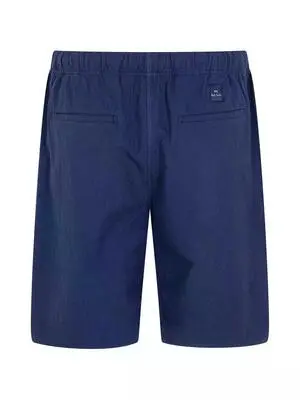 Paul Smith Logo-patch Seersucker Shorts - Blue
