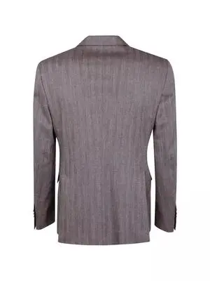 Tagliatore Herringbone Double-breasted Suit - Brown