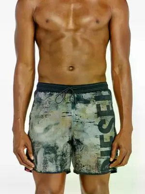 DIESEL® Logo-print Drawstring Swim Shorts