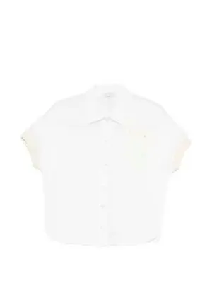 PANICALE Sequin-embellished Floral-embroidered Shirt - White