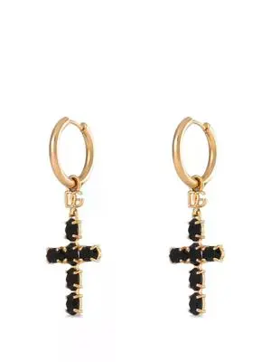 Dolce & Gabbana Creole Earrings With Crystal Cross