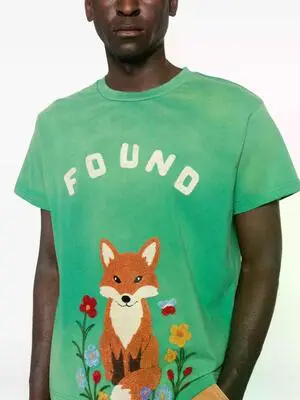 FOUND Fox-embroidered T-shirt