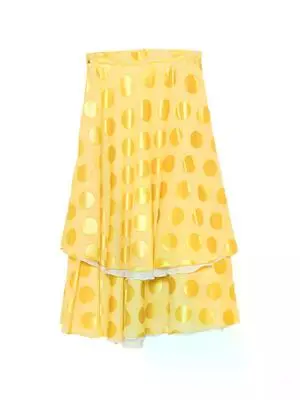 Dior 1970s Polka-dot Midi Skirt - Yellow