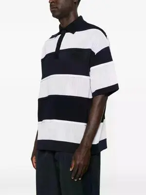 JUUN.J Buttoned Striped Polo Shirt