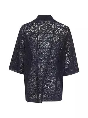 Y’s Crochet-knit Patch-pocket Shirt