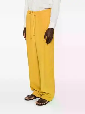 SECOND / LAYER Drawstring-waistband Pressed-crease Trousers