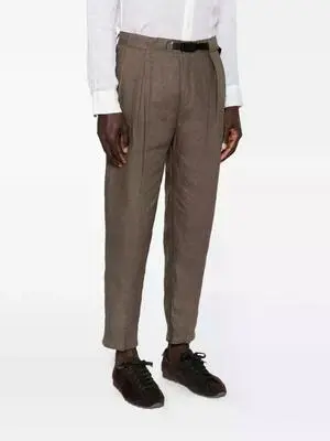 WHITE SAND Belt-loops Trousers - Brown
