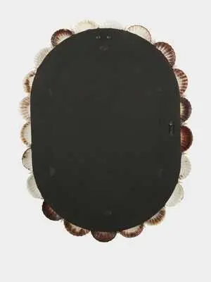 LES-OTTOMANS Natural Handmade Rectangular Shell Mirror - Multicolour