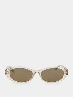 Balenciaga Nova Oval Sunglasses - Beige