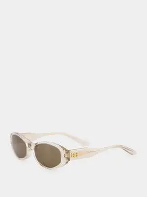 Balenciaga Nova Oval Sunglasses - Beige