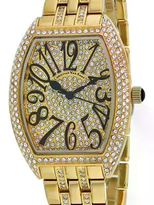 CHRISTIAN VAN SANT Elegant Sparkle 46mm Watch - Gold