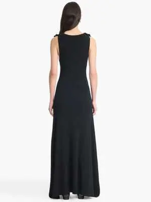 Altuzarra Woolfe Gown With Floral Applique - Black