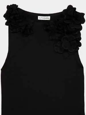 Altuzarra Woolfe Gown With Floral Applique - Black