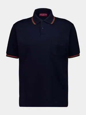 Gucci Dark Embroidered Polo Shirt - Blue
