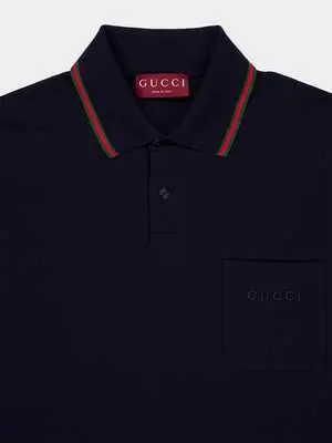 Gucci Dark Embroidered Polo Shirt - Blue