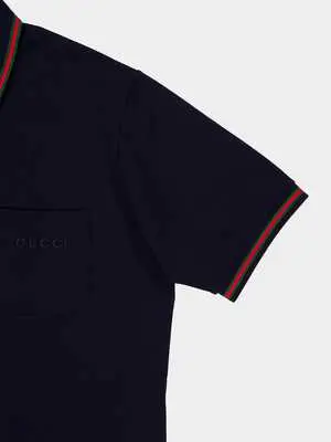 Gucci Dark Embroidered Polo Shirt - Blue