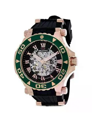 SEAPRO Seaway Skeleton 50mm Watch - Black