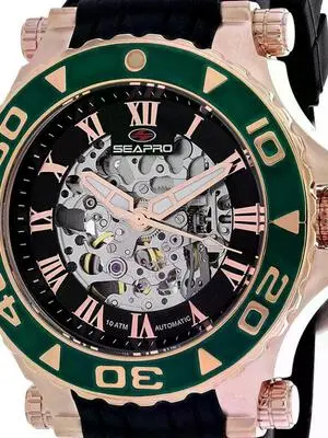 SEAPRO Seaway Skeleton 50mm Watch - Black