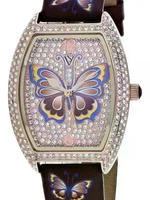 CHRISTIAN VAN SANT Papillon Crystal 36mm Watch - Pink
