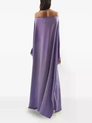 TALLER MARMO Mila Button-embellished Maxi Dress - Purple