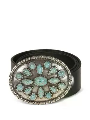Orciani Embellished Leather Belt - Black