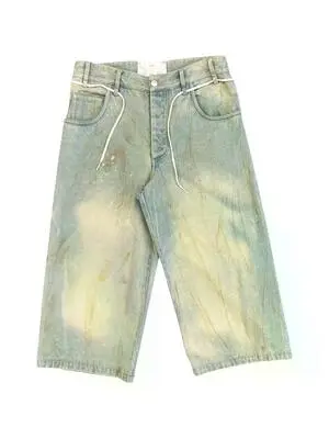 SONG FOR THE MUTE Faded-effect Denim Shorts