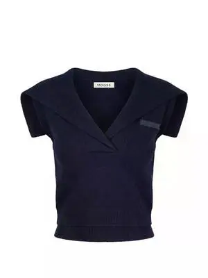 Monse Sailor Collar V-neck Knit Top - Blue