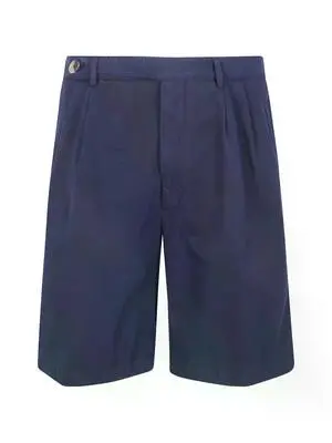 Brunello Cucinelli Pleated Cotton Shorts - Blue
