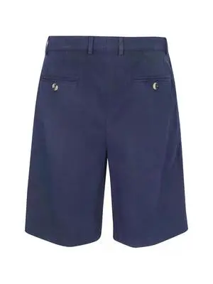 Brunello Cucinelli Pleated Cotton Shorts - Blue
