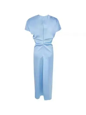 DRHOPE Gathered Silk Midi Dress