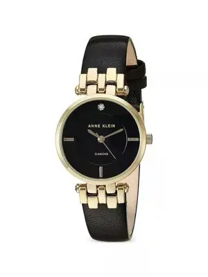 Anne Klein Classic Diamond 28mm Watch - Black