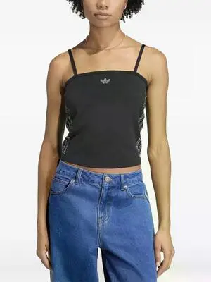 Adidas Logo Embellished Top - Black