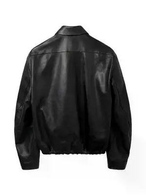 JIL SANDER Elasticated-hem Leather Jacket - Black