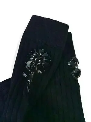 Simone Rocha Crystal-embellished Poppy Socks - Black