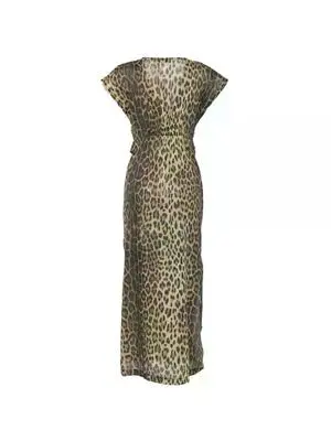 Moschino Leopard-print Belted Maxi Dress