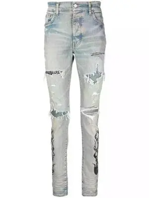 Amiri Bandana Flame Jeans