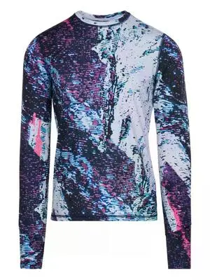 Aztech Mountain Printed Performance Long Sleeve Top - Blue