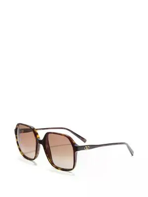 Valentino Garavani Rectangular Acetate Sunglasses - Brown