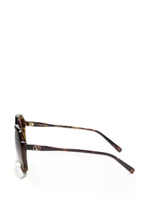 Valentino Garavani Rectangular Acetate Sunglasses - Brown
