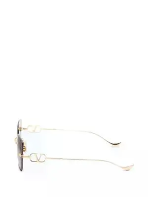 Valentino Garavani Geometric Metal Cat Eye Sunglasses - Gold