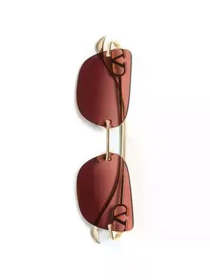 Valentino Garavani Geometric Metal Cat Eye Sunglasses - Gold