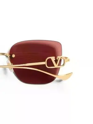 Valentino Garavani Geometric Metal Cat Eye Sunglasses - Gold