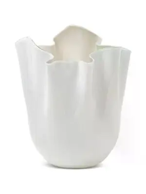 VENINI Fazzoletto Ruffled Vase - White
