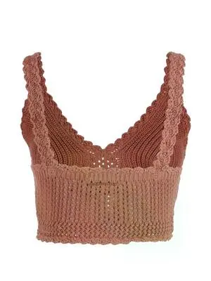 Ermanno Scervino Crochet-knit Scalloped-edge Top