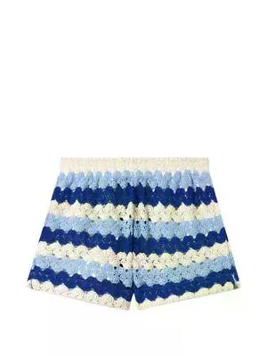 MC2 SAINT BARTH Striped Crochet-knit Shorts