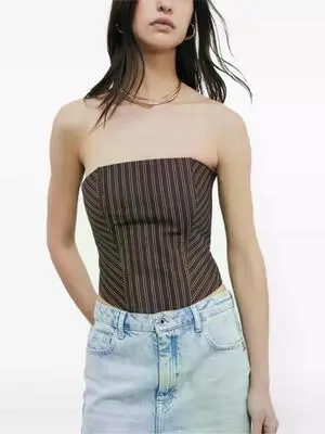 Patrizia Pepe Striped Corset Top