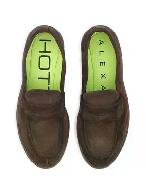 ALEXANDER HOTTO Penny-slot Leather Loafers